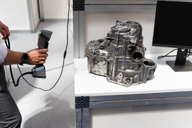 Engineer Scans the Detail with 3D Scanner Stock Image - Image of mobile ...