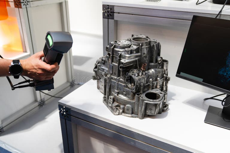 Engineer Scans the Detail with 3D Scanner for Reverse Engineering ...