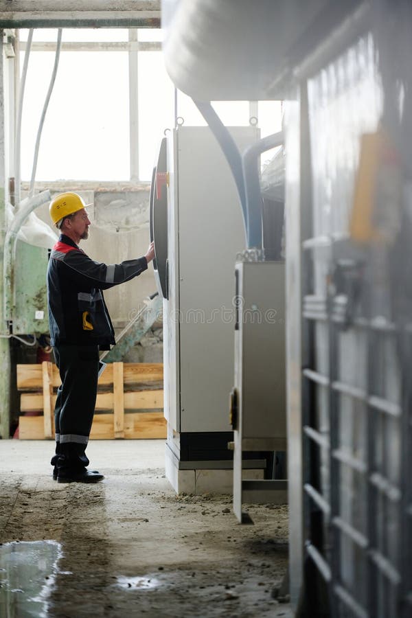 Engineer Setting the Work of Computer Machine Stock Image - Image of ...