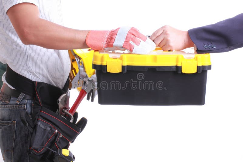 Engineer Show Hand for Give Like To Worker Stock Photo - Image of ...