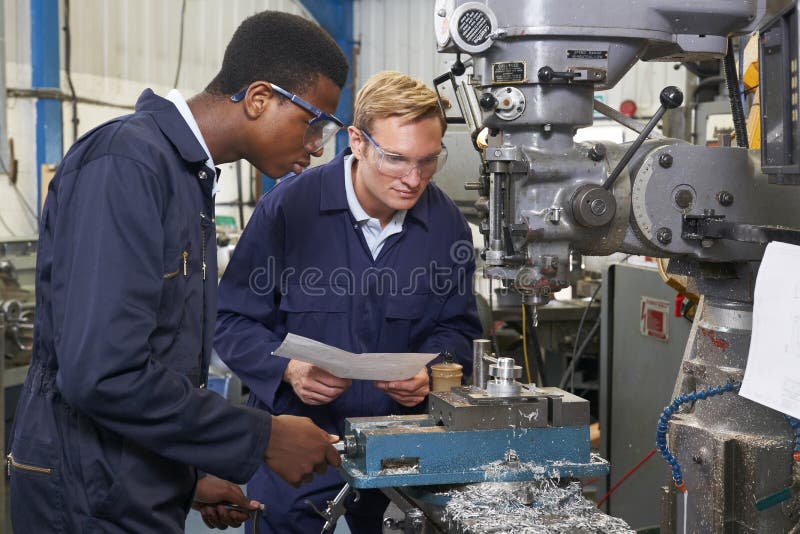 Engineer Teaching Apprentice To Use TIG Welding Machine Stock Image ...