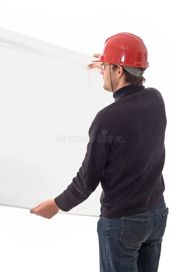 Engineer, Showing a White Paper Stock Image - Image of white, architect ...
