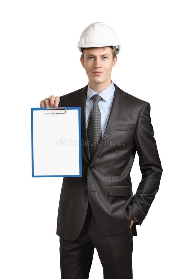 Engineer shows a clipboard stock photo. Image of clipboard - 28826528