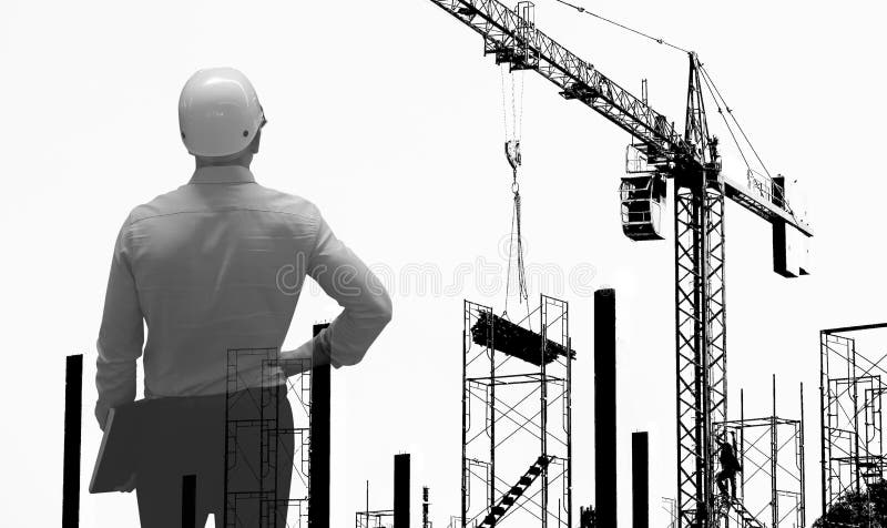 Engineer on site stock image. Image of civil, helmet - 208503621