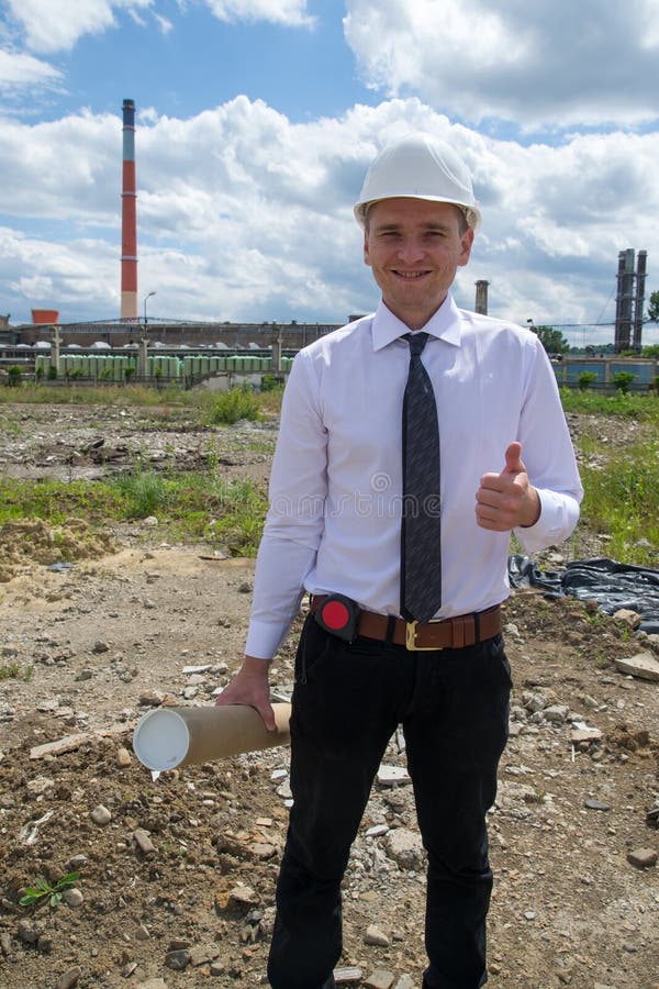Engineer on site OK sign stock photo. Image of building - 41591198
