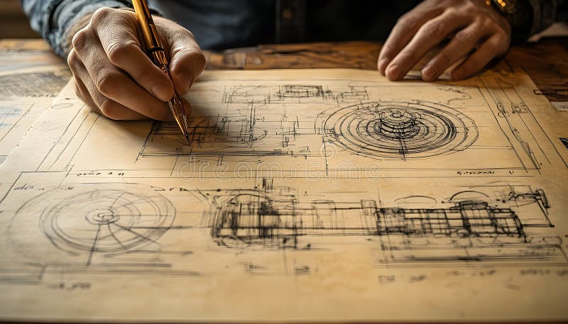 AI-Generated Blueprint Design Stock Illustration - Illustration of ...