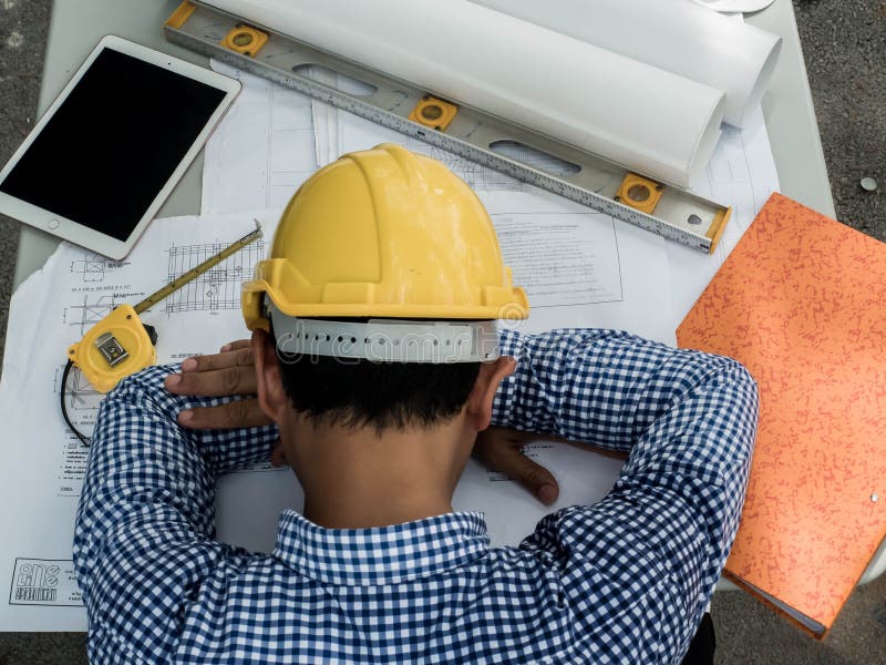 Engineer Sleeps on the Table while Working Editorial Image - Image of ...