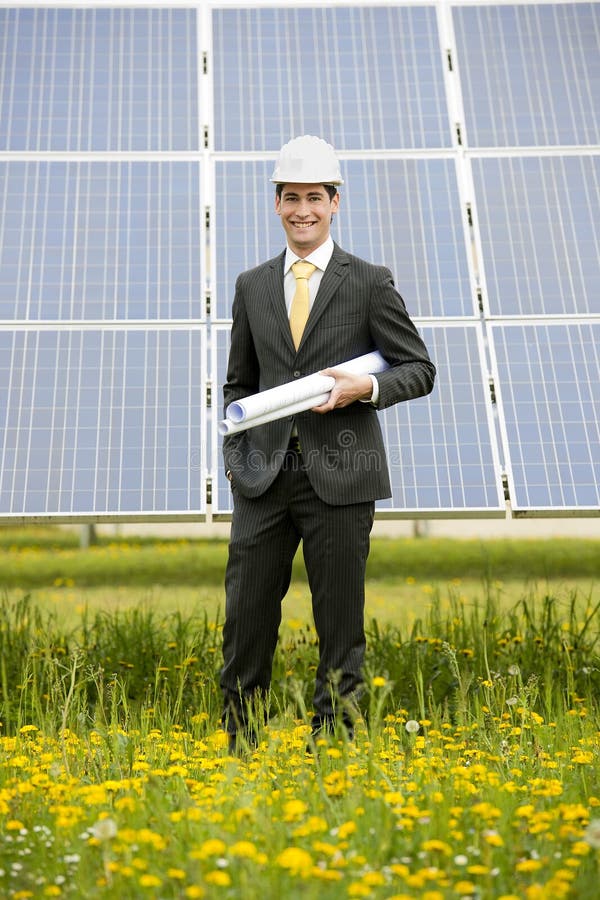 Engineer at Solar Power Station Stock Photo - Image of fuel, generation ...