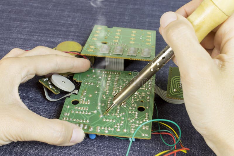Engineer Soldering Electronic Components Stock Photo - Image of ...