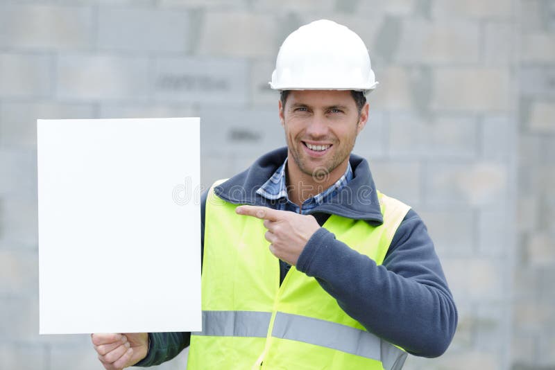 Engineer Standing Holding Board Stock Image - Image of success, camera ...