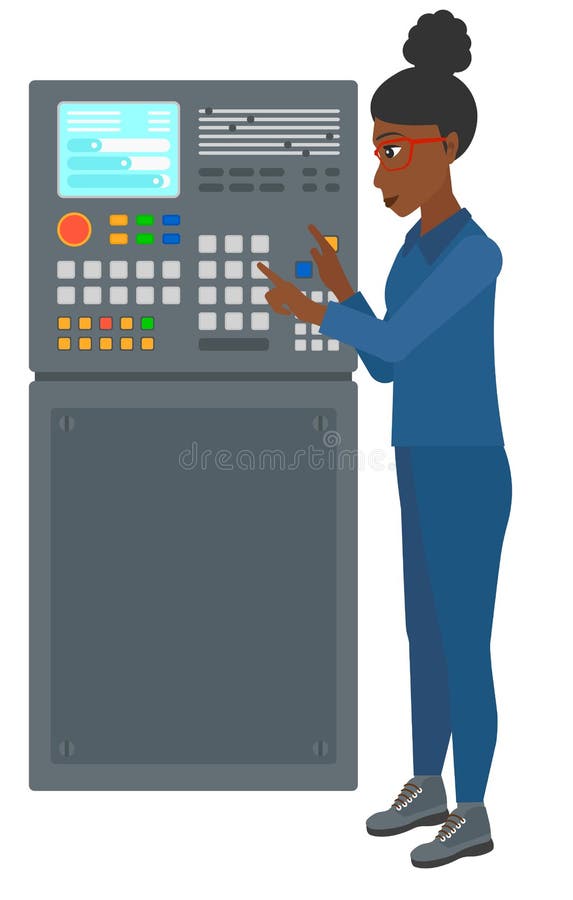 Engineer Standing Near Control Panel. Stock Vector - Illustration of ...