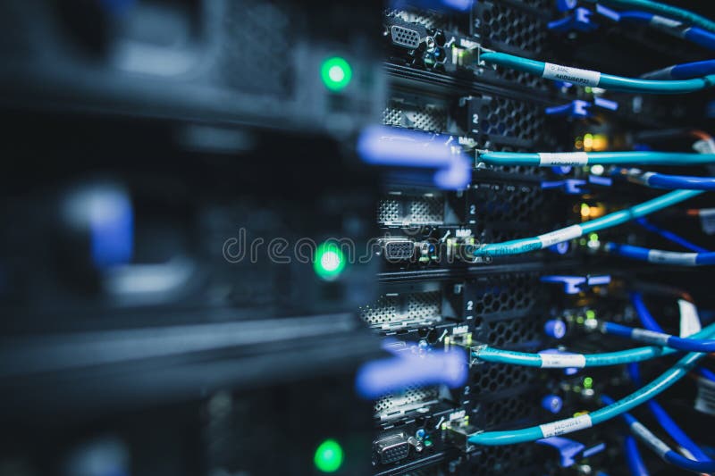 Server Rack Cluster in a Data Center Stock Image - Image of cluster ...