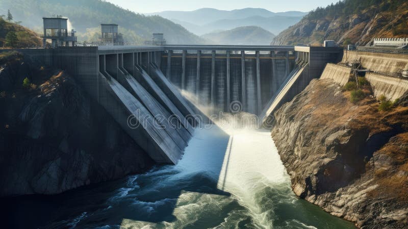 An Engineer Stands in Front of a Dam Stock Photo - Image of ...
