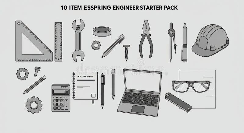 Engineer Starter Pack: AI-Generated Icons Stock Illustration ...
