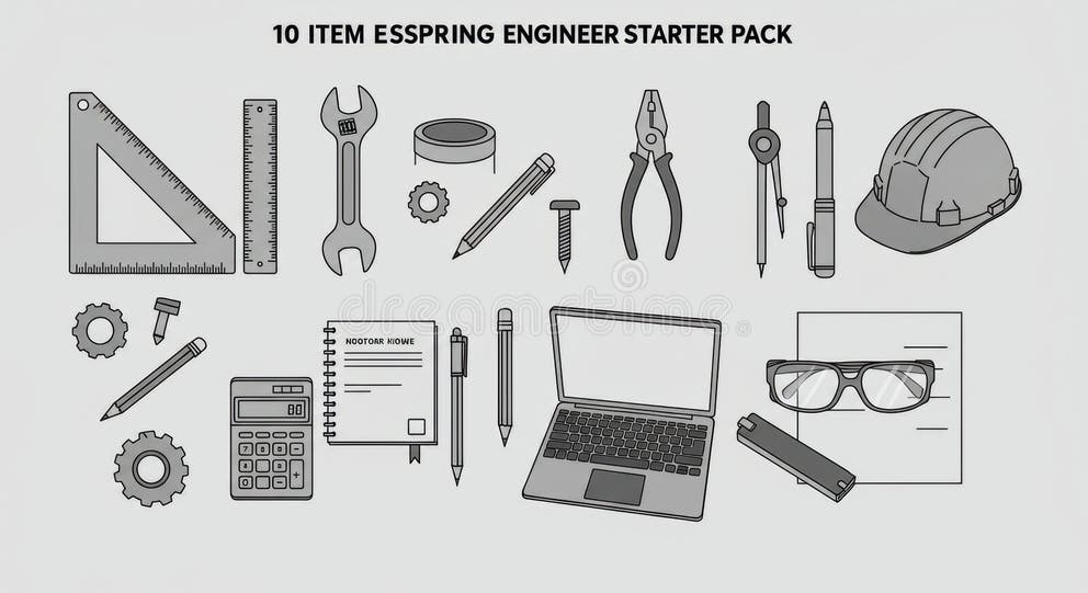 Engineer Starter Pack: AI-Generated Icons Stock Illustration ...