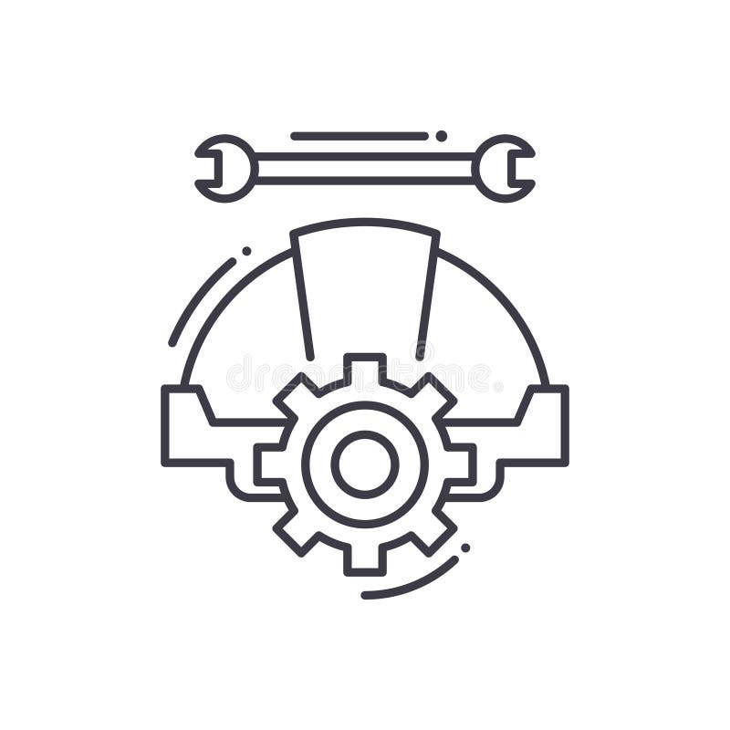 Engineer Process Icon, Black Vector Sign with Editable Strokes, Concept ...