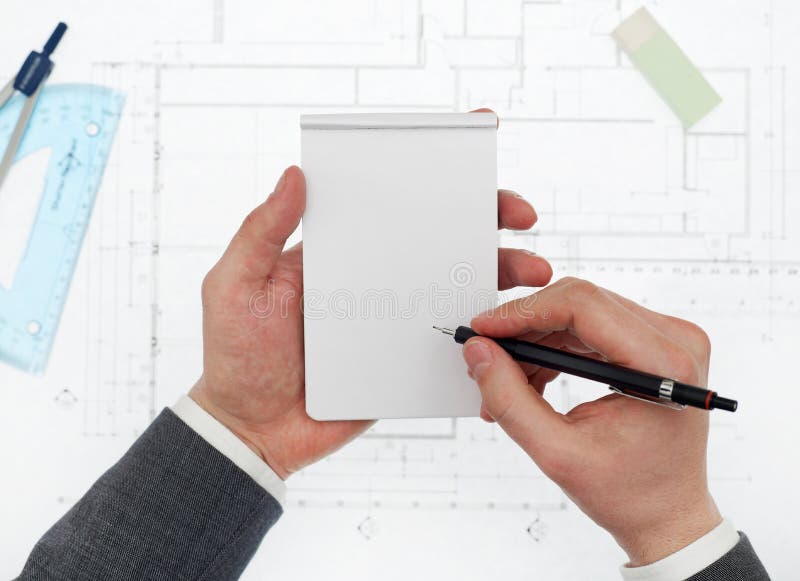Engineer taking notes stock image. Image of binder, blueprint - 107631225