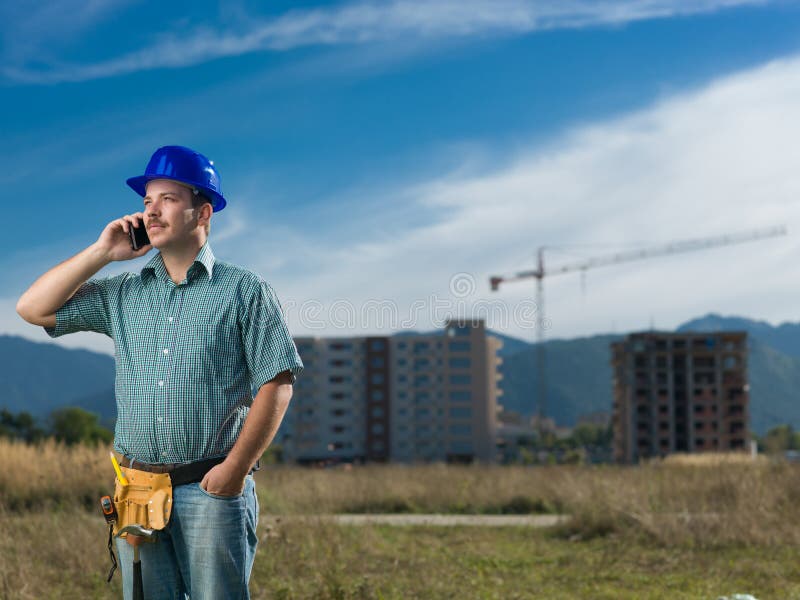 Engineer Talking on the Phone Stock Photo - Image of handsome ...