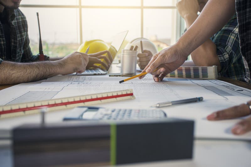 Engineer Team Discussion in Meeting Room. Stock Image - Image of ...