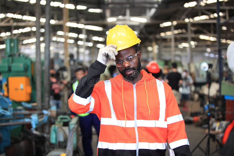 Engineer Team Finished Work and Walking Go Out of Factory Stock Photo ...