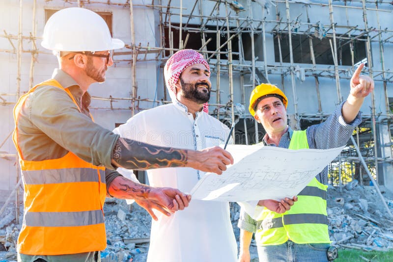 Engineer Team Group with Arab Business Estate Project Manager Check ...