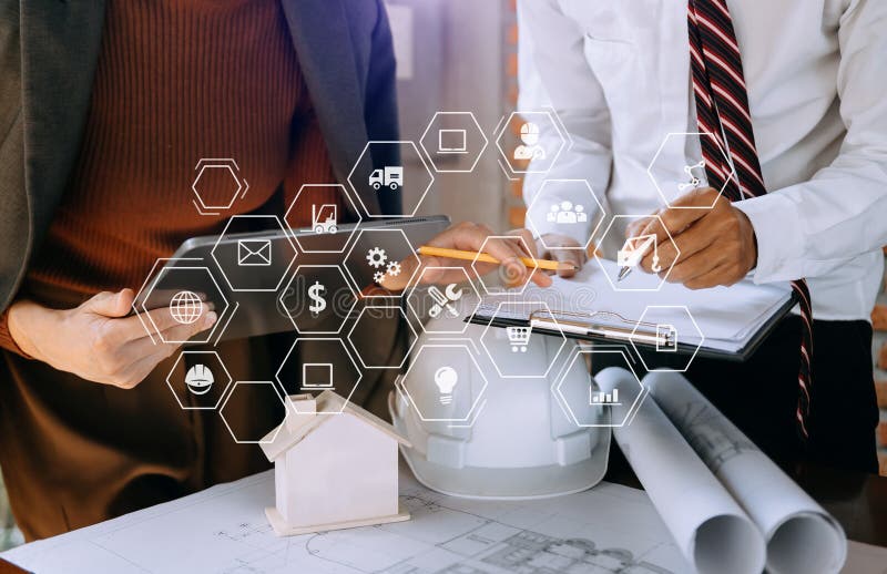 Engineer Teamwork. Image of Engineer Meeting for Architectural Project ...