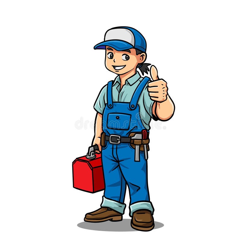 Engineer Technician Cartoon Character 2 Stock Illustration ...