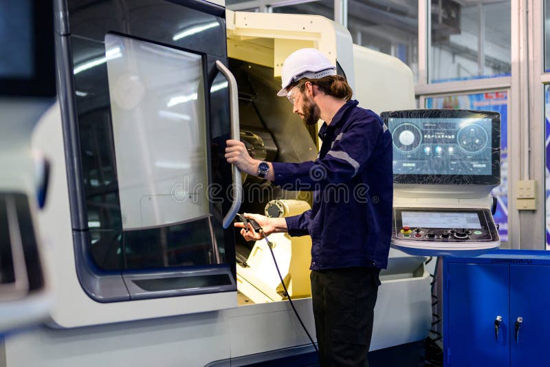 Engineer Technician Checking and Repairing at Industrial Factory Stock ...