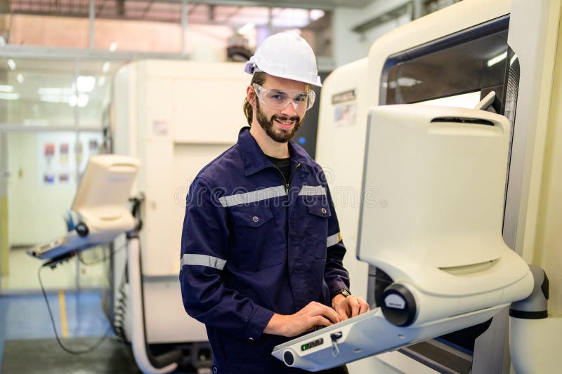 Engineer Technician Checking and Repairing at Industrial Factory Stock ...