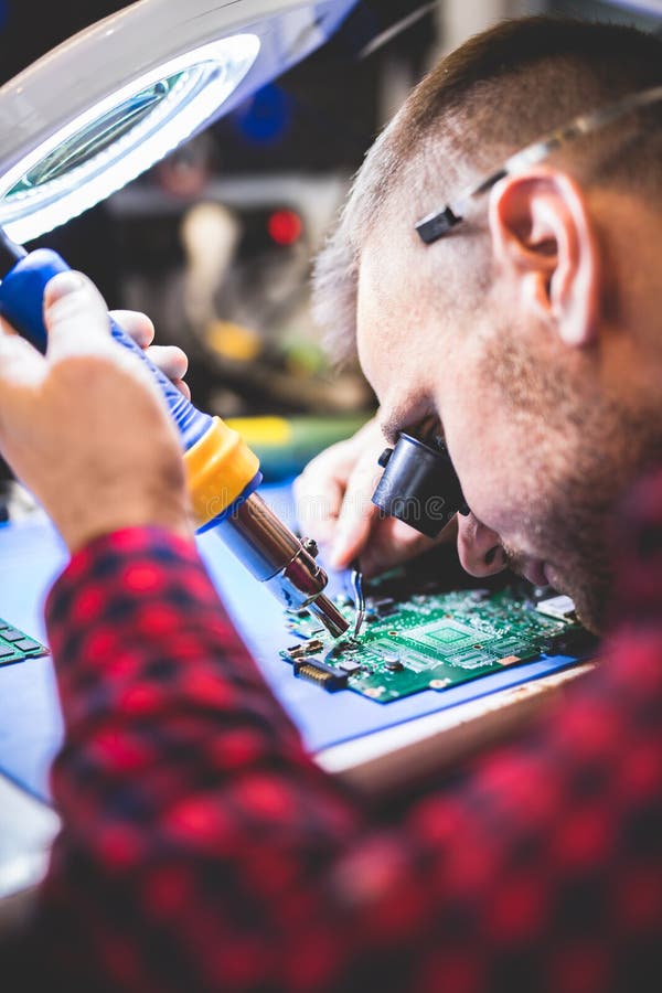 Engineer Technician Team Service Checking Heavy Industry Machine Robot ...