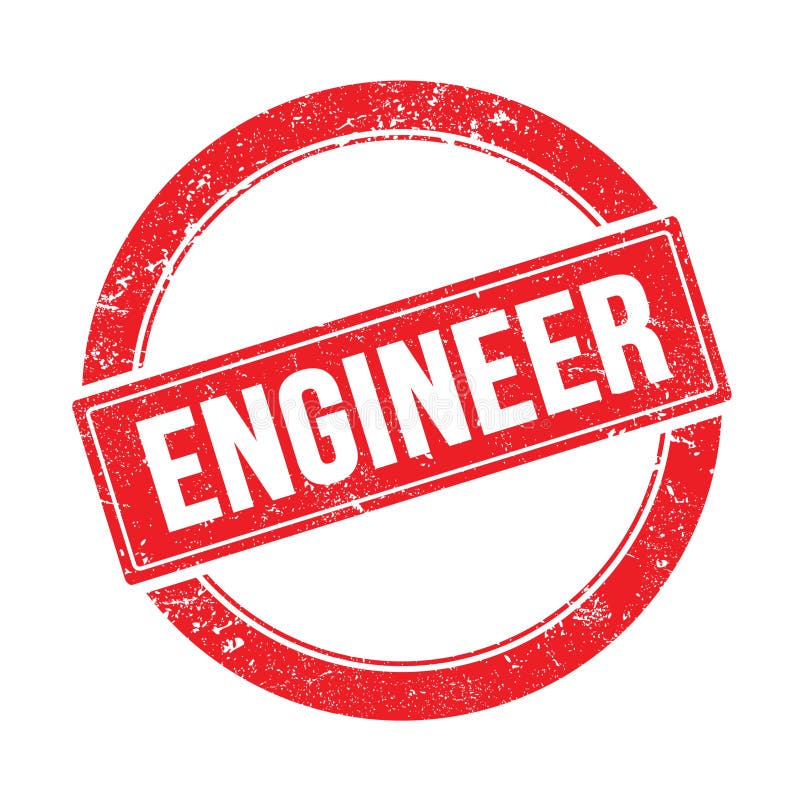 ENGINEER Text on Red Grungy Round Stamp Stock Illustration ...