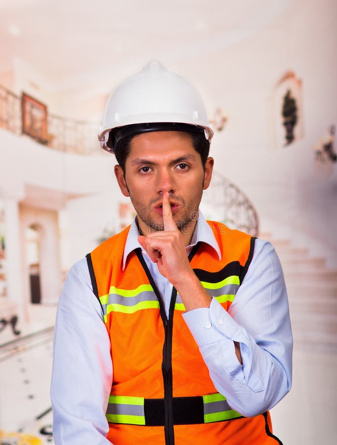 Engineer Thinking at Construction Site Stock Image - Image of ...