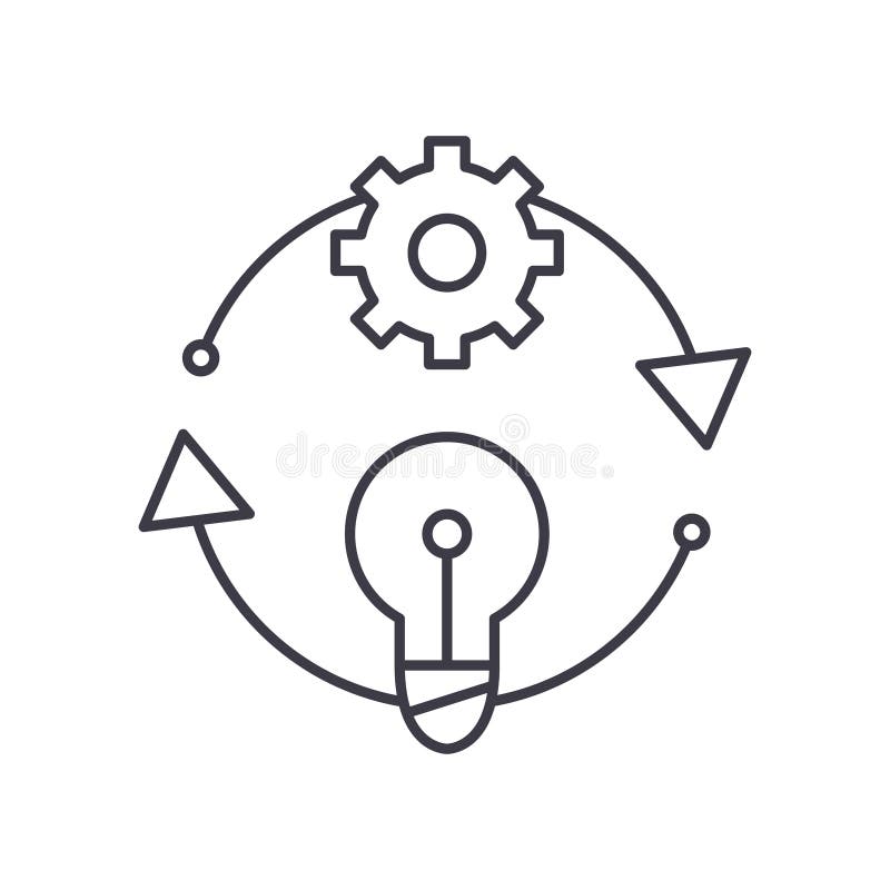 Engineer Thinking Icon, Linear Isolated Illustration, Thin Line Vector ...