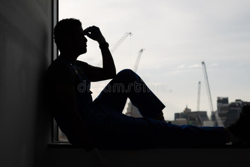 Engineer Tired from Work, Quality of Life of Construction Worker Stock ...