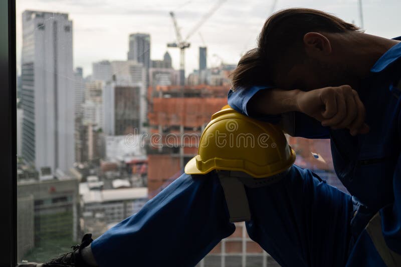Engineer Tired from Work, Quality of Life of Construction Worker Stock ...