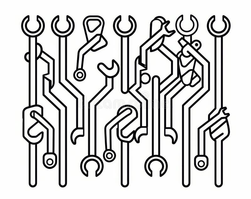 One Line Drawing Wrench Stock Photos - Free & Royalty-Free Stock Photos ...