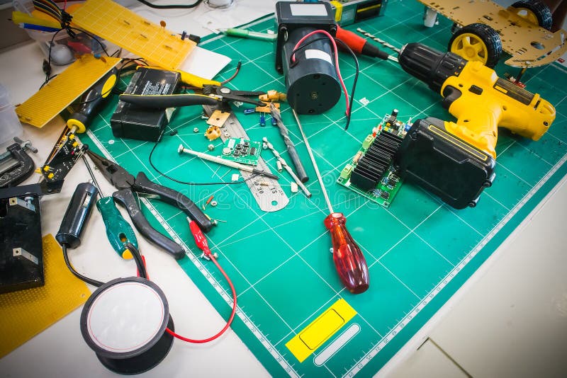 Engineer Tools for Repair Electronic Devices Close Up Stock Image ...