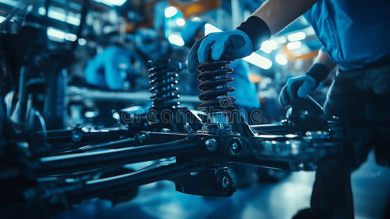 Engineer Tuning Car Suspension System, Close Up. Stock Photo - Image of ...