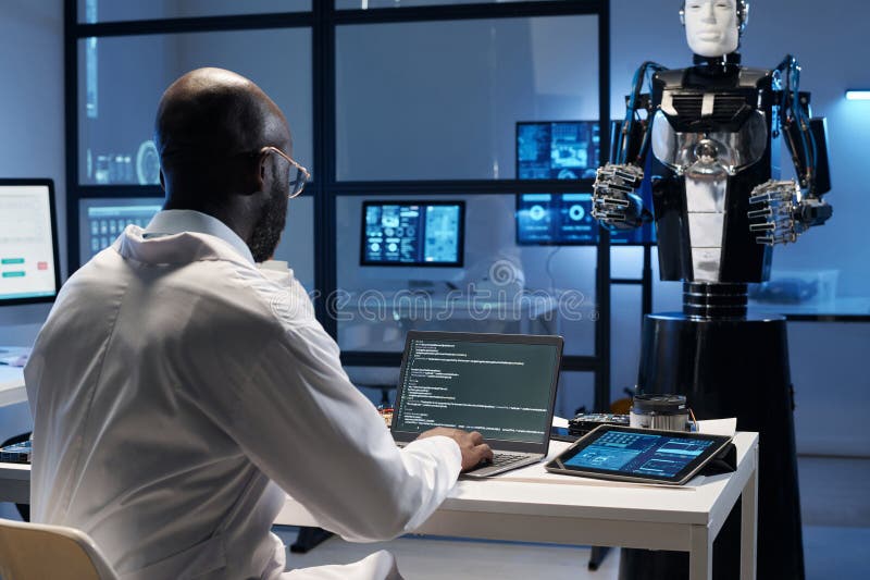 Engineer Typing Codes on Computer in the Lab Stock Photo - Image of ...
