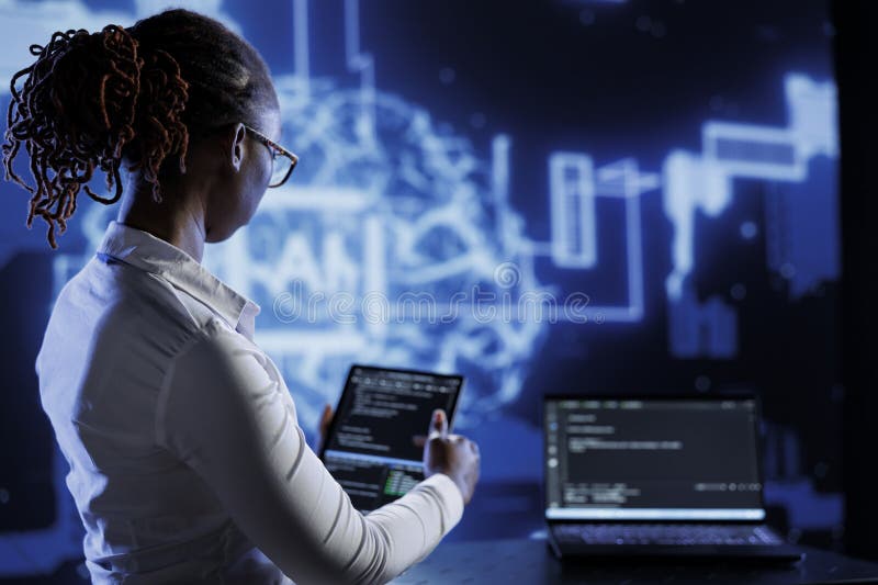 It Engineer Updating Ai Systems Stock Image Image Of Brain Network