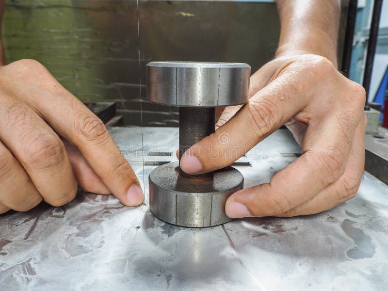 Engineer Used Tool Adjust X Y Axis Stock Image - Image of manual ...