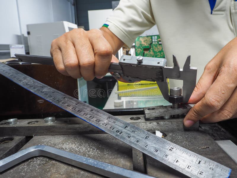 Workpiece measurement stock image. Image of device, metal - 12356629