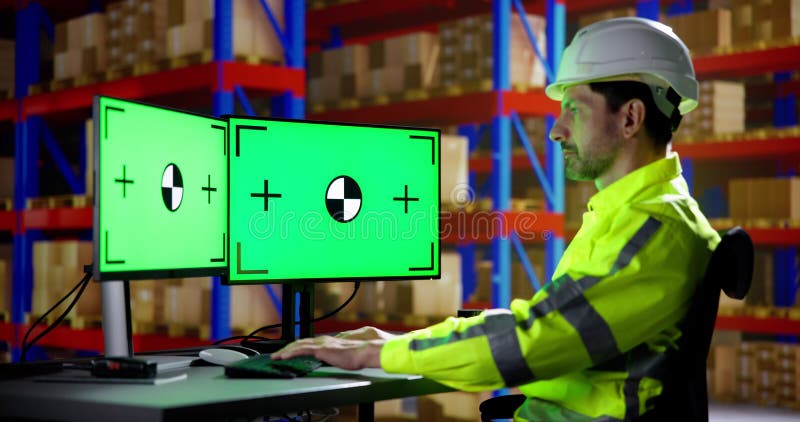 Engineer Using PC Monitor stock image. Image of program - 303490397