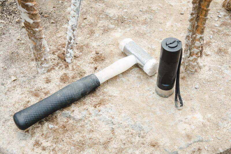 Construction Works. Seismic Test on Concrete Pile Stock Photo - Image ...