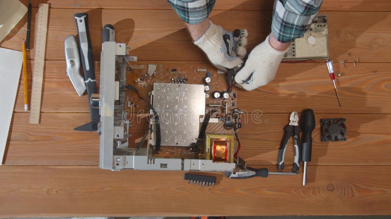 Engineer Using Pliers Breaks Off Computer Parts Stock Photo - Image of ...