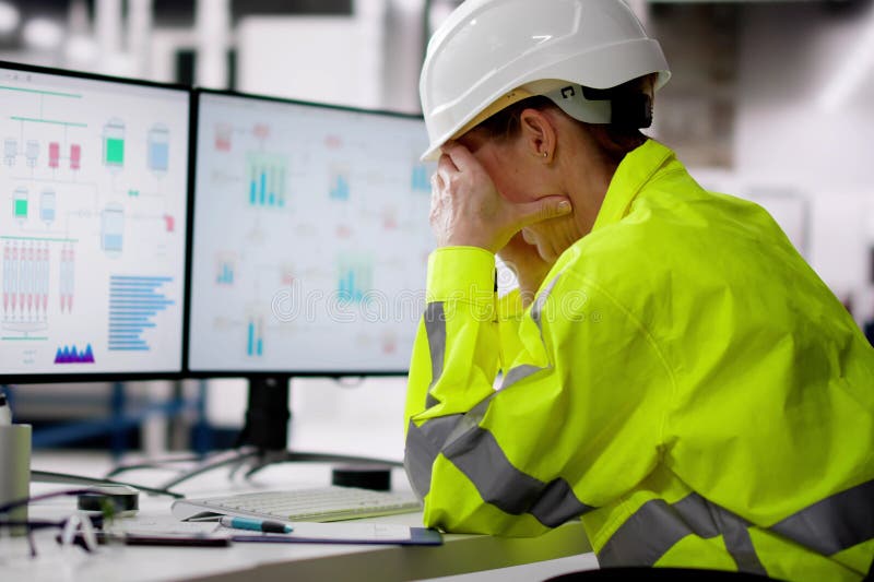 Engineer Using SCADA System Monitor Stock Image - Image of monitor ...