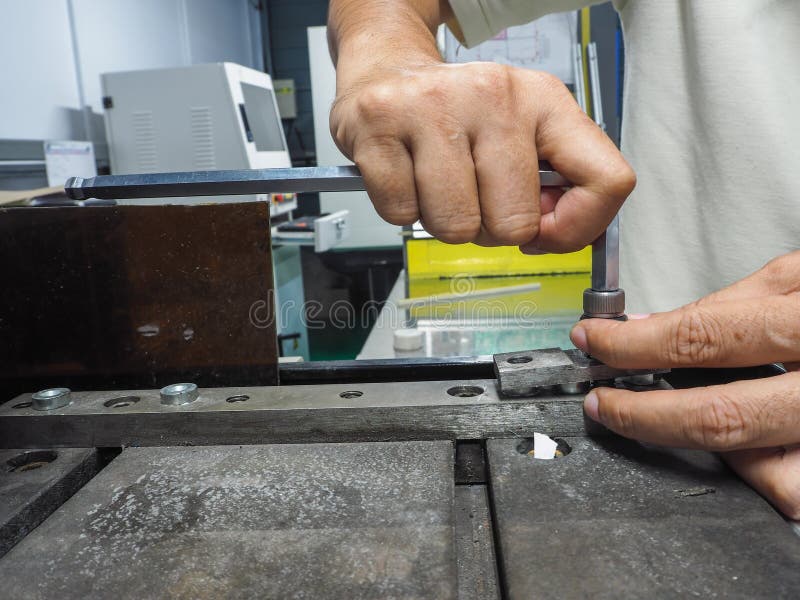Engineer Using Tool Checking Project. Stock Image - Image of overalls ...