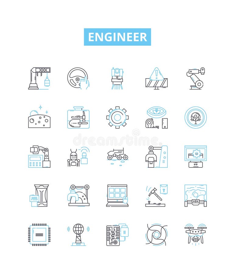 Engineer Vector Line Icons Set. Engineer, Technical, Mechanical ...