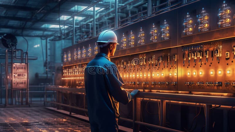 Engineer Verify the State of Work at the Facility. Generative AI Stock ...