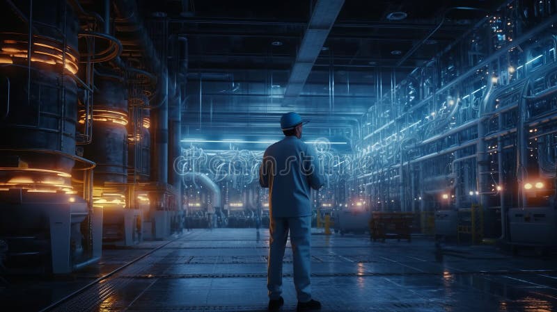 Engineer Verify the State of Work at the Facility. Generative AI Stock ...